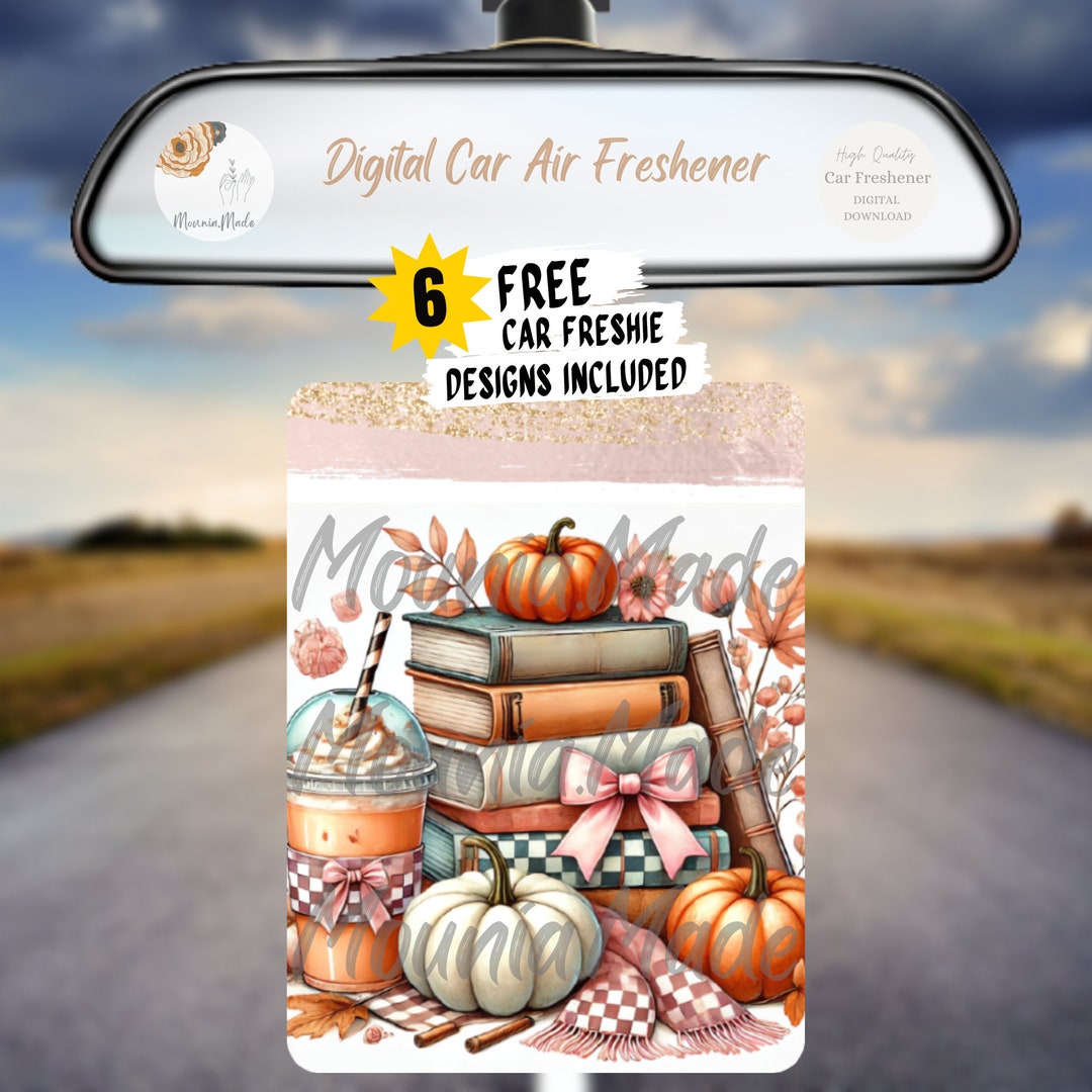 Pumpkin Spice Air Freshener Sublimation Design PNG, Autumn Vibes Car ...