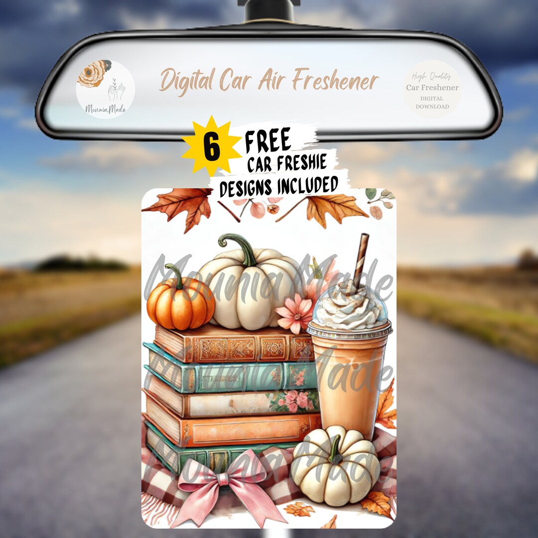 Pumpkin Spice Air Freshener Sublimation Design PNG, Autumn Vibes Car ...