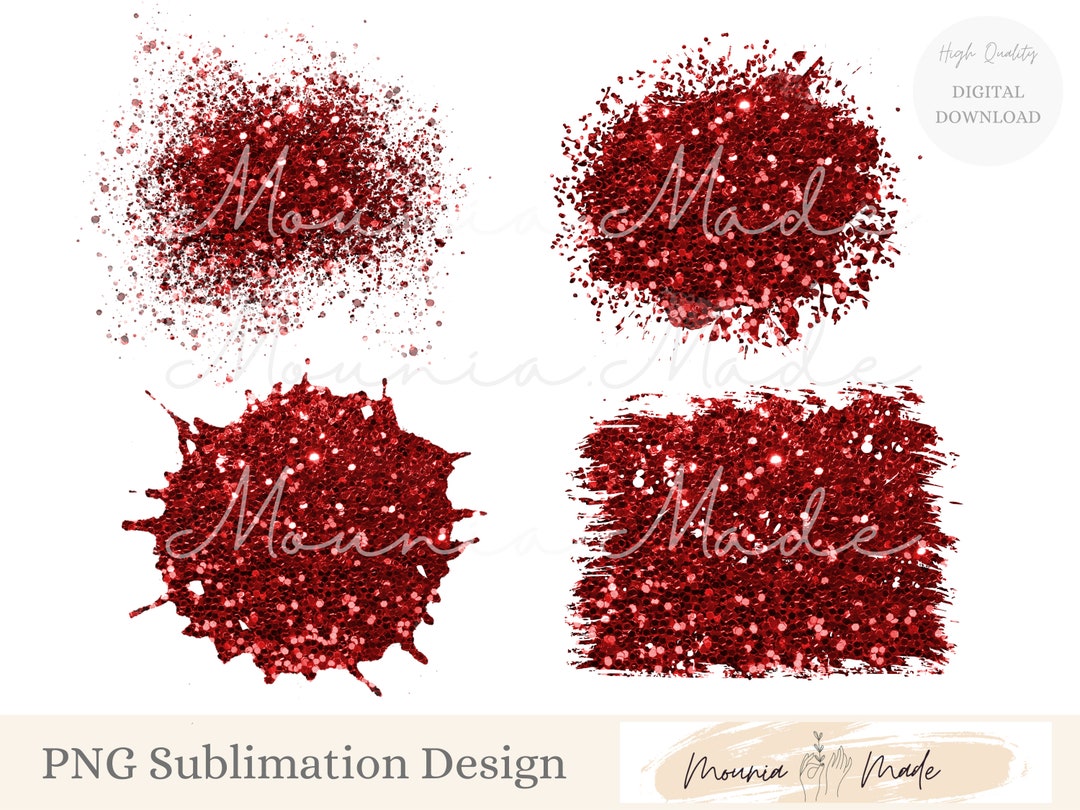 Glitter Set of 4 Patches PNG Sublimation Design, Sublimation Splatter ...