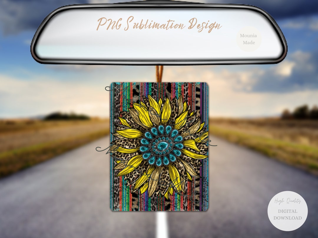 Sunflower Air Freshener Sublimation Design PNG Car Freshie - Etsy