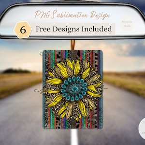 Sunflower Air Freshener Sublimation Design PNG, Car Freshie Printable ...