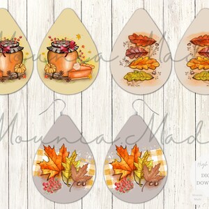 Autumn Fall Bundle Earrings Sublimation Design PNG Gnome - Etsy