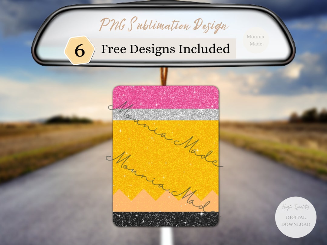 Teacher - Air Freshener Sublimation Design PNG, Teacher Pencil Car ...