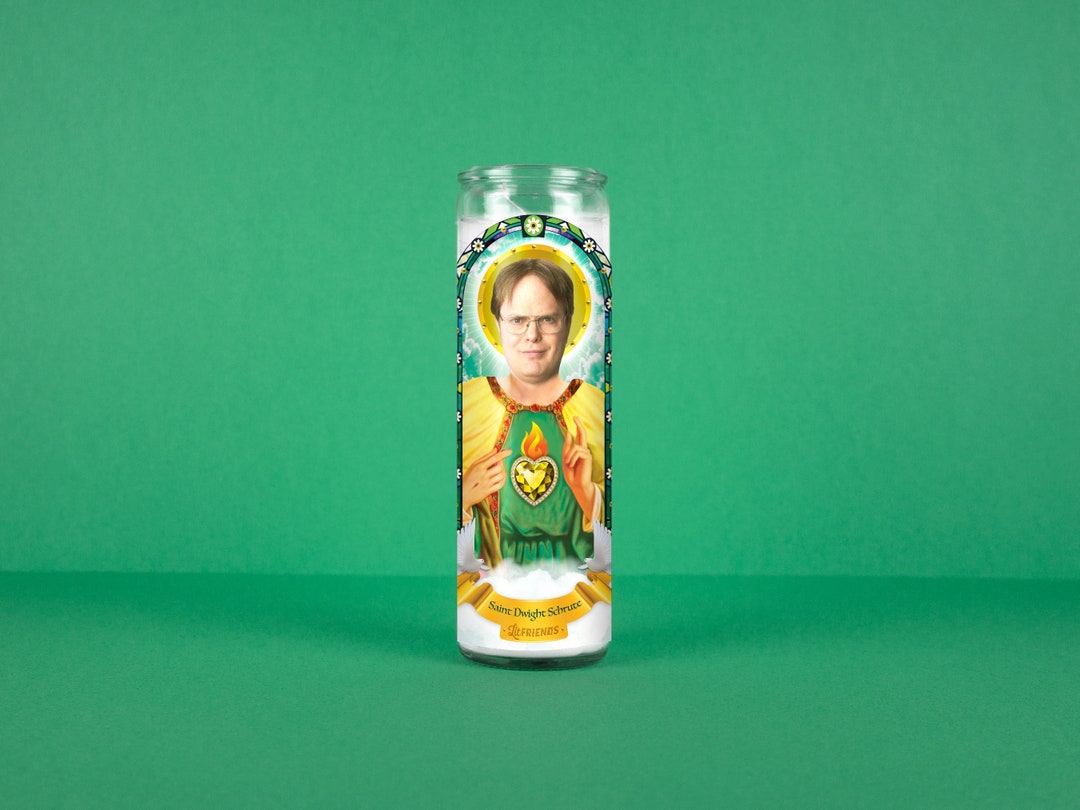 Saint Dwight Schrute Celebrity Prayer Candle: Non Scented | 8 Inch ...
