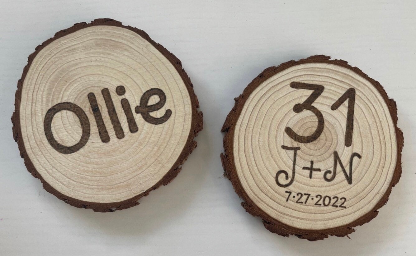 Custom Wood Burned Name Place Setting Sign - Custom Written or Preset ...