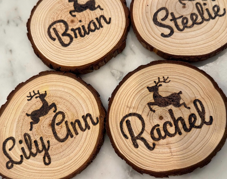 Custom Wood Burned Name Place Setting Sign - Custom Written or Preset ...