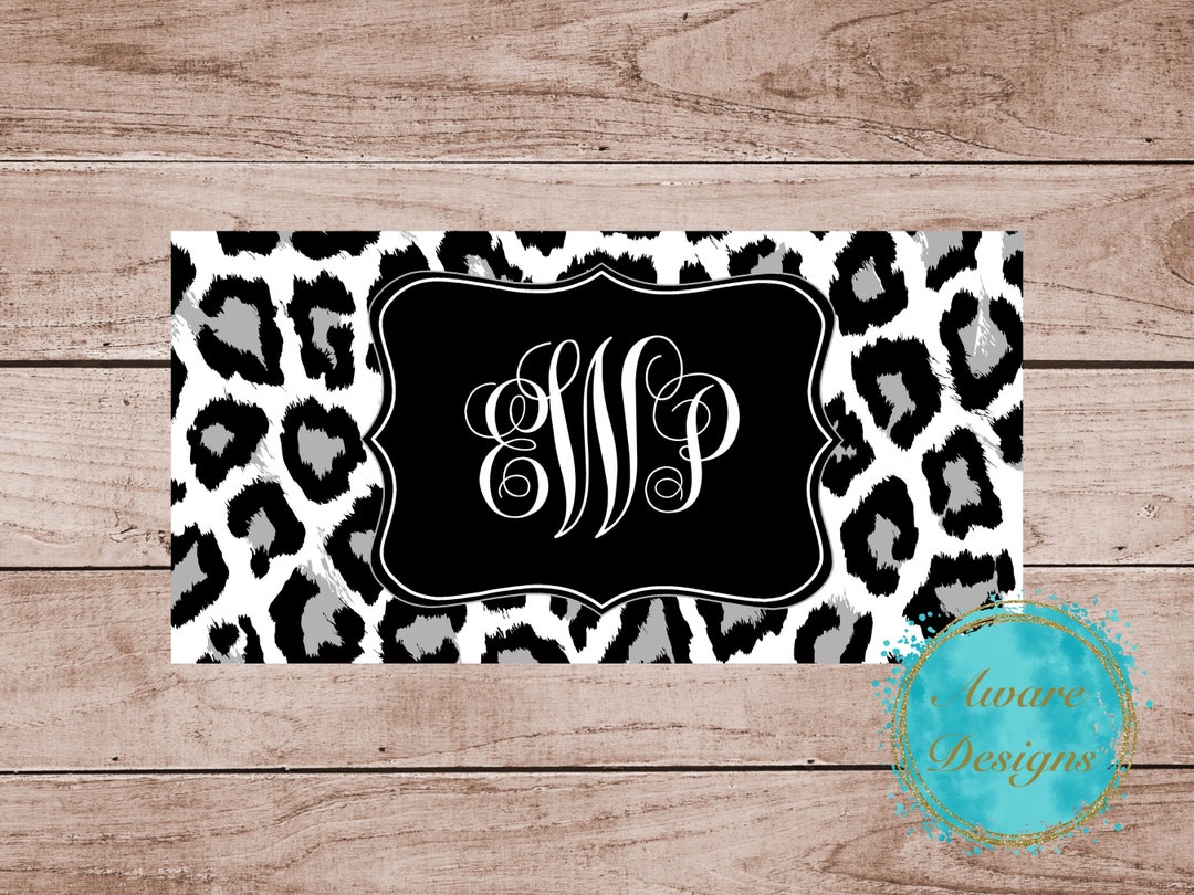 Cheetah Print License Plate Car Tag Personalized License Plate Monogram ...
