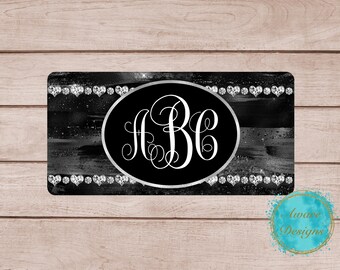Monogram Personalized License Plate Lavender Diamond not - Etsy