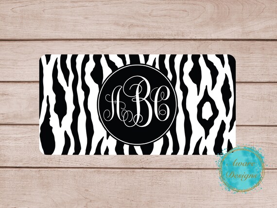 Zebra Print License Plate