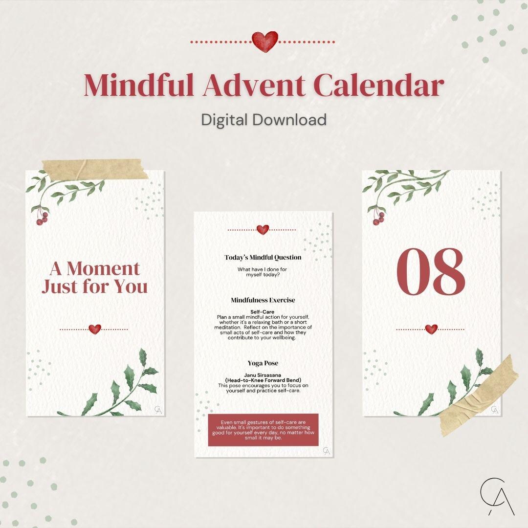 Mindful Advent Calendar | Digital Download | 24 Cards | Daily Questions ...