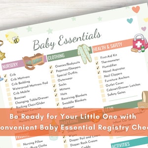 Baby Registry Essentials Checklist - Customizable Fillable Printable ...