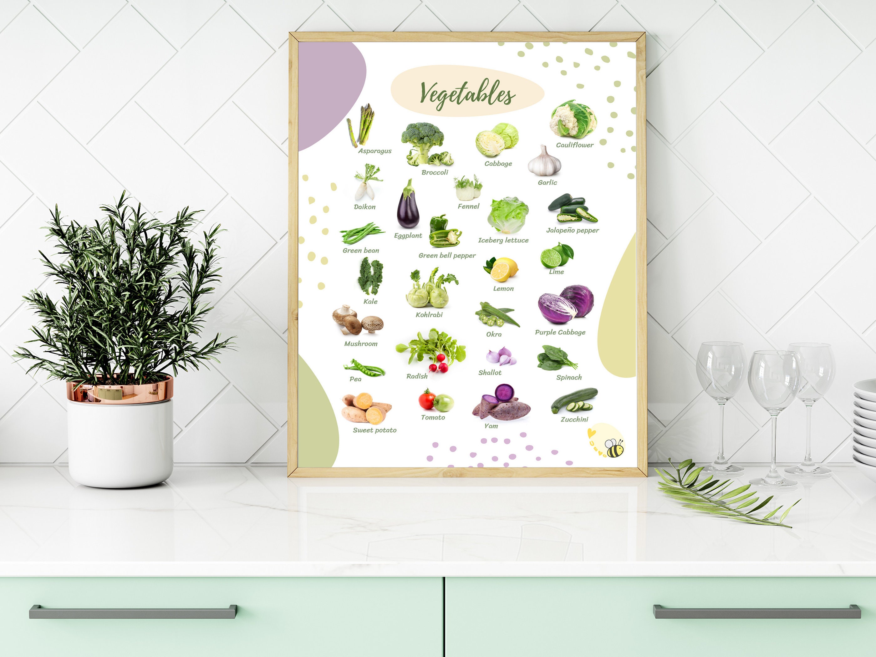 VEGETABLES Poster | Educational Digital Wall Art | Real Picture ...