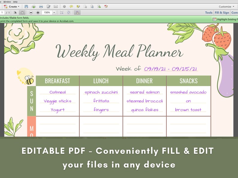 Customizable Weekly Meal Planner & Grocery Shopping List Baby Led ...