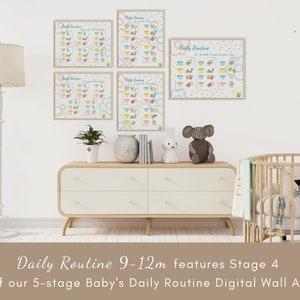 EDITABLE | Baby Daily Routine Wall Art | 9 - 12M | 4 Time Block ...