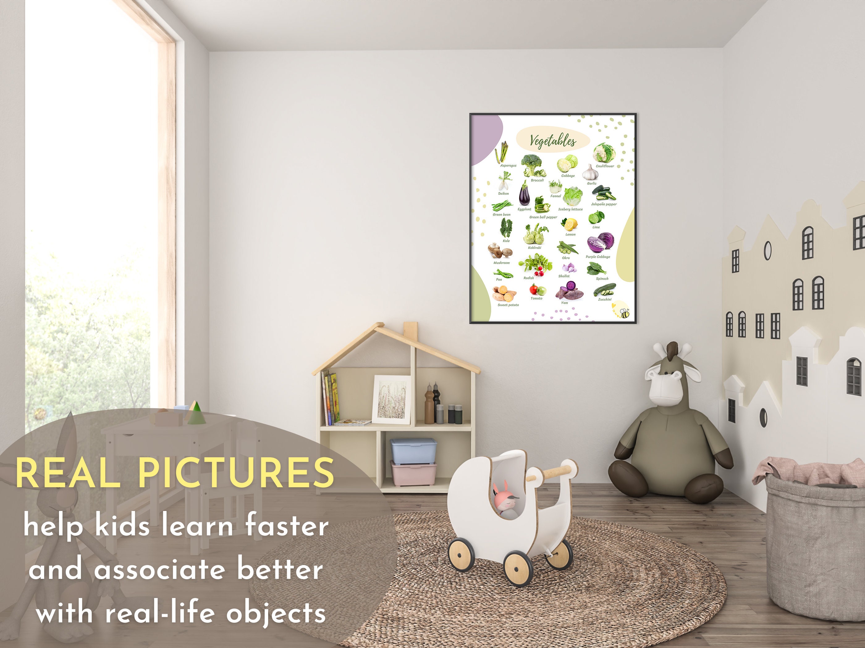 VEGETABLES Poster | Educational Digital Wall Art | Real Picture ...