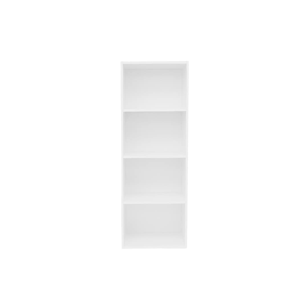 White Bookshelf – 4-tier Open Bookshelf – Minimalist Tall Matte White ...