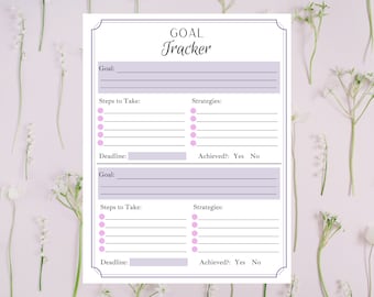 GOAL TRACKER Printable Goal Printable Goal Tracker L Goal Worksheet ...