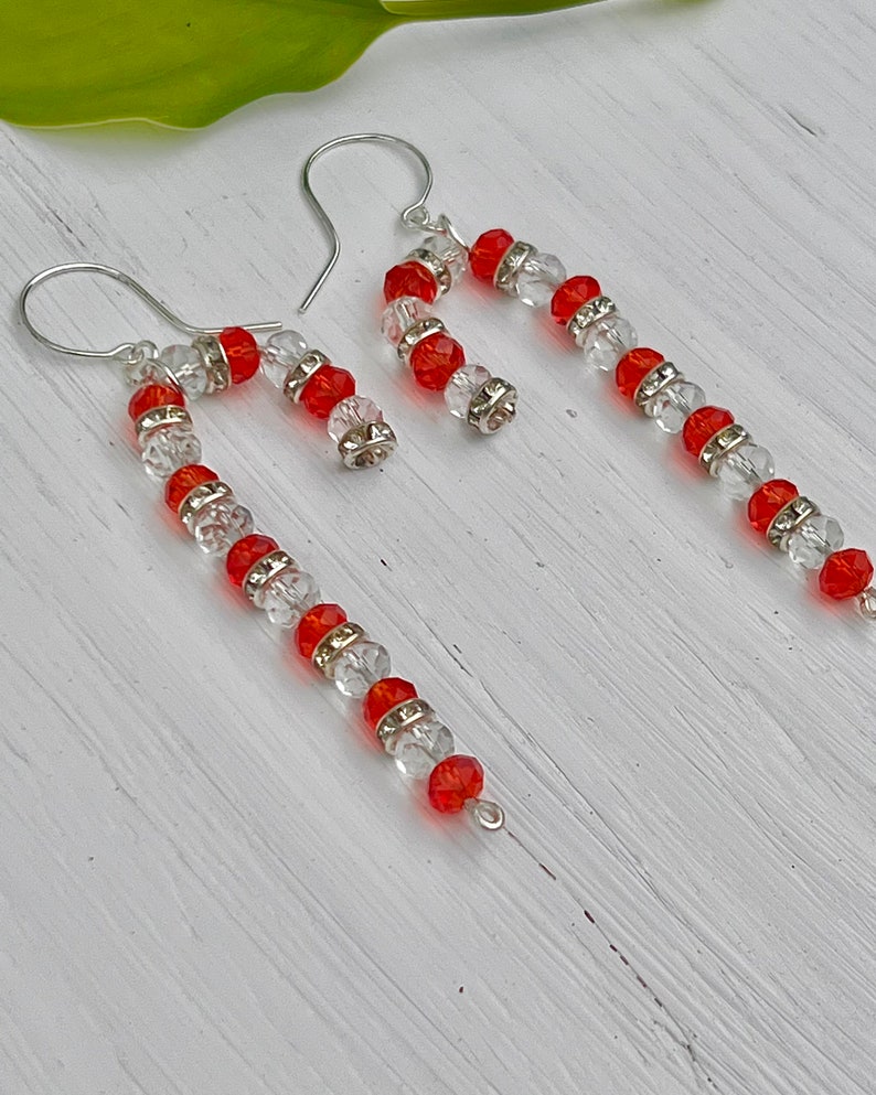 Candy Cane Dangle Earrings, Christmas Earrings, Candy Earrings ...