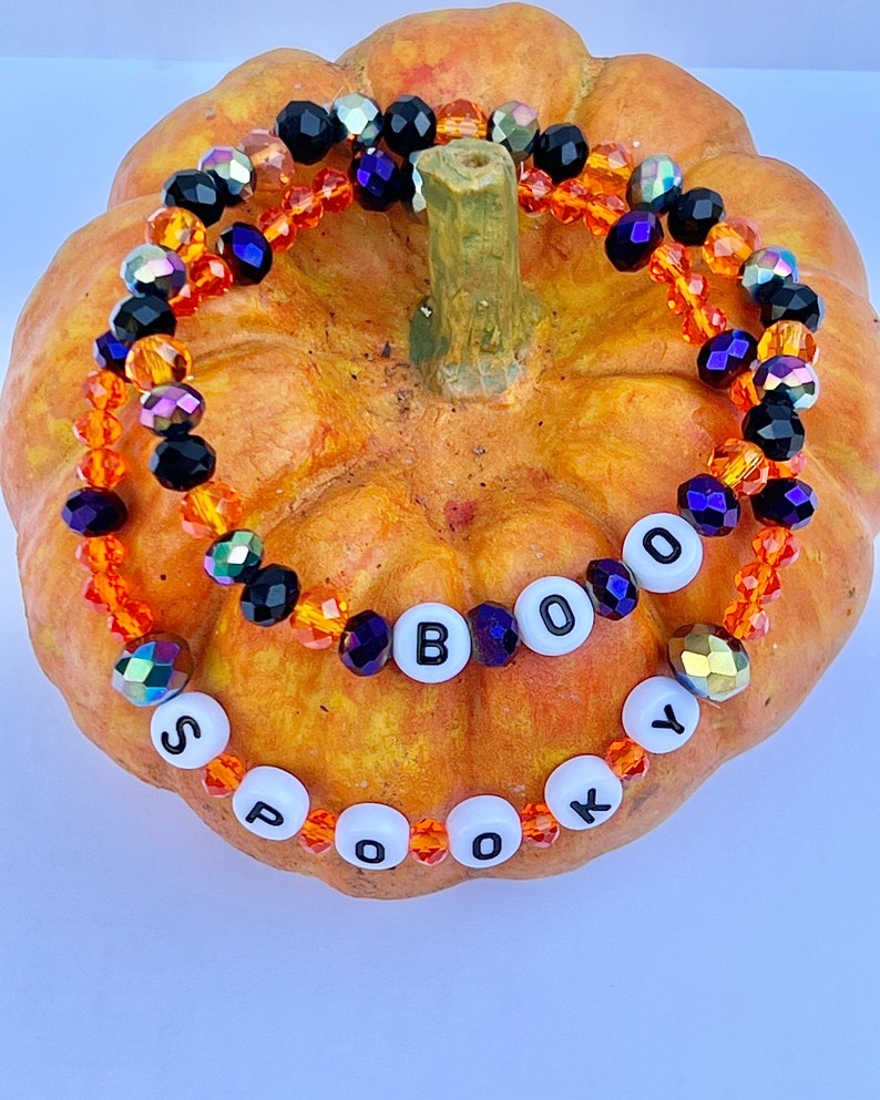 Halloween Stack Bracelets, Halloween Jewelry, Crystal Jewelry, Boo ...
