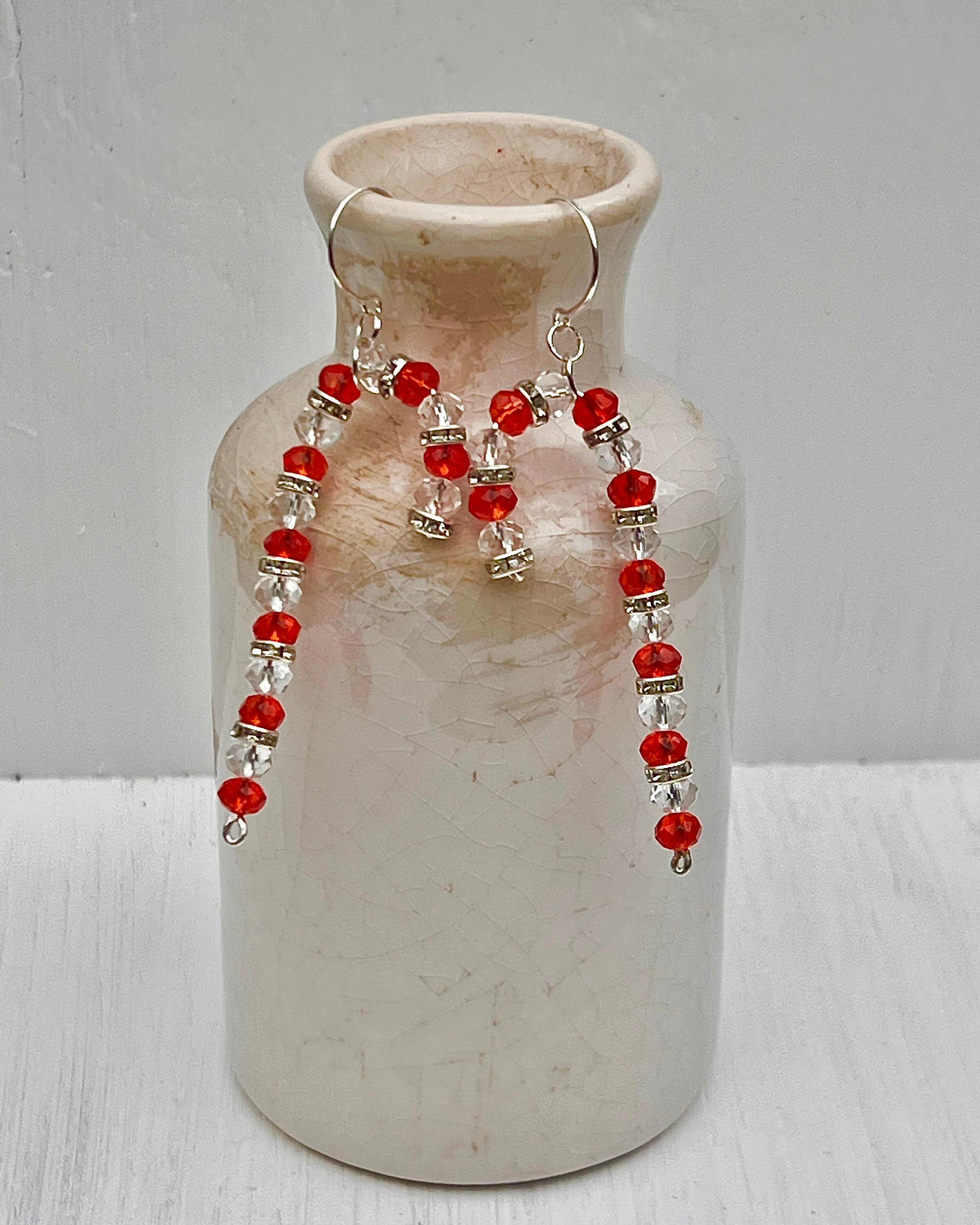 Candy Cane Dangle Earrings, Christmas Earrings, Candy Earrings ...