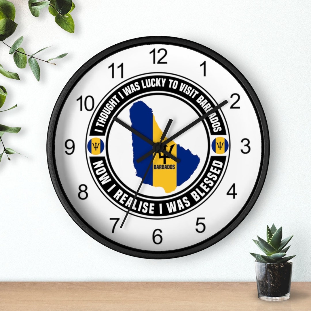 Souvenir of My Holiday to Barbados 10inch Afrocentric Wall Clock - Afro ...