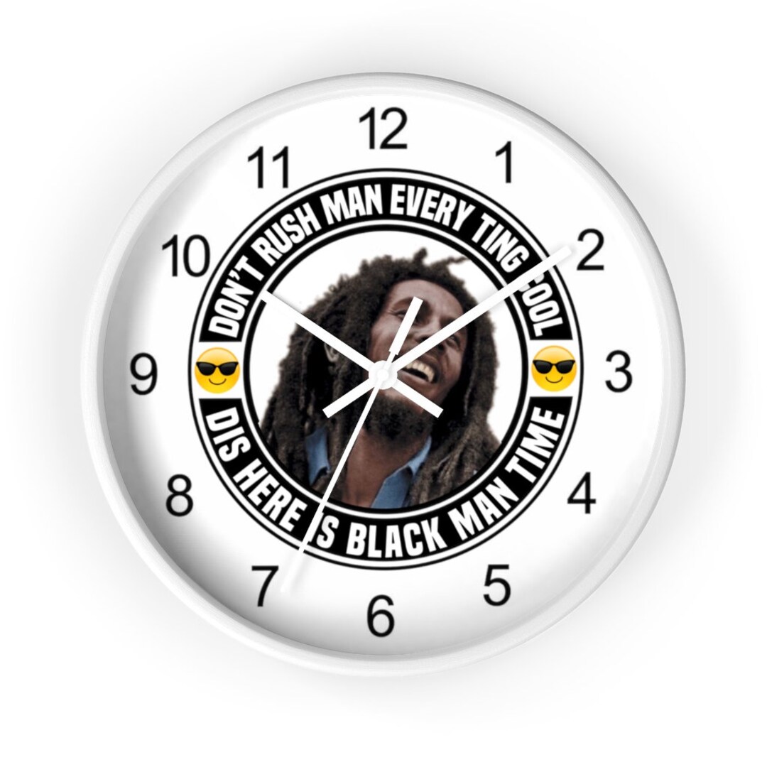 Black Man Time Wall Clock - Afro - Caribbean - - Afroditees - Etsy