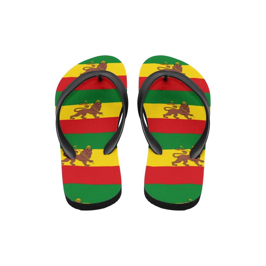 Colourful Rasta Unisex Flip Flops Afro Caribbean Afroditees - Etsy