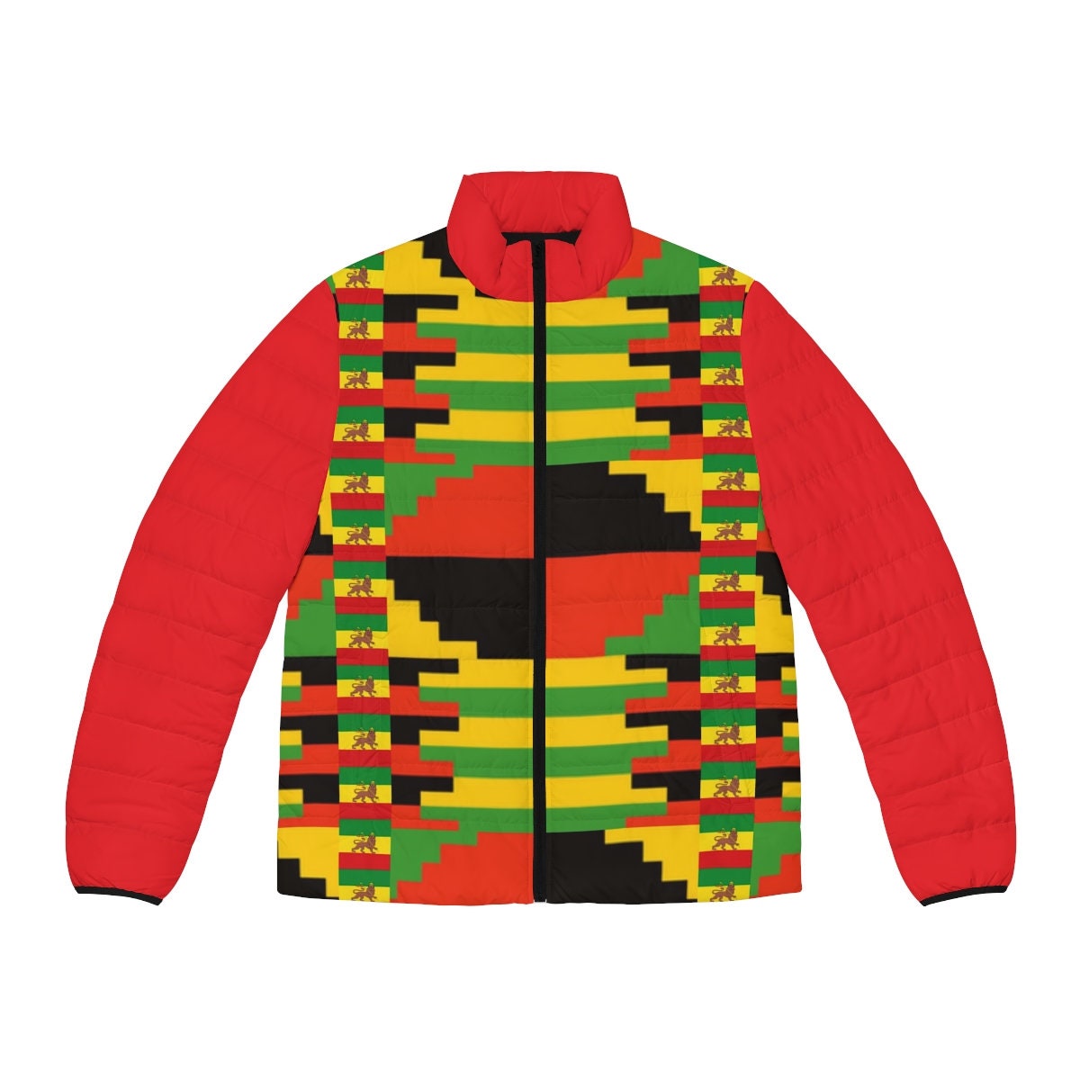 Colourful Kente Rasta Unisex Puffer Jacket Afro Caribbean - Etsy