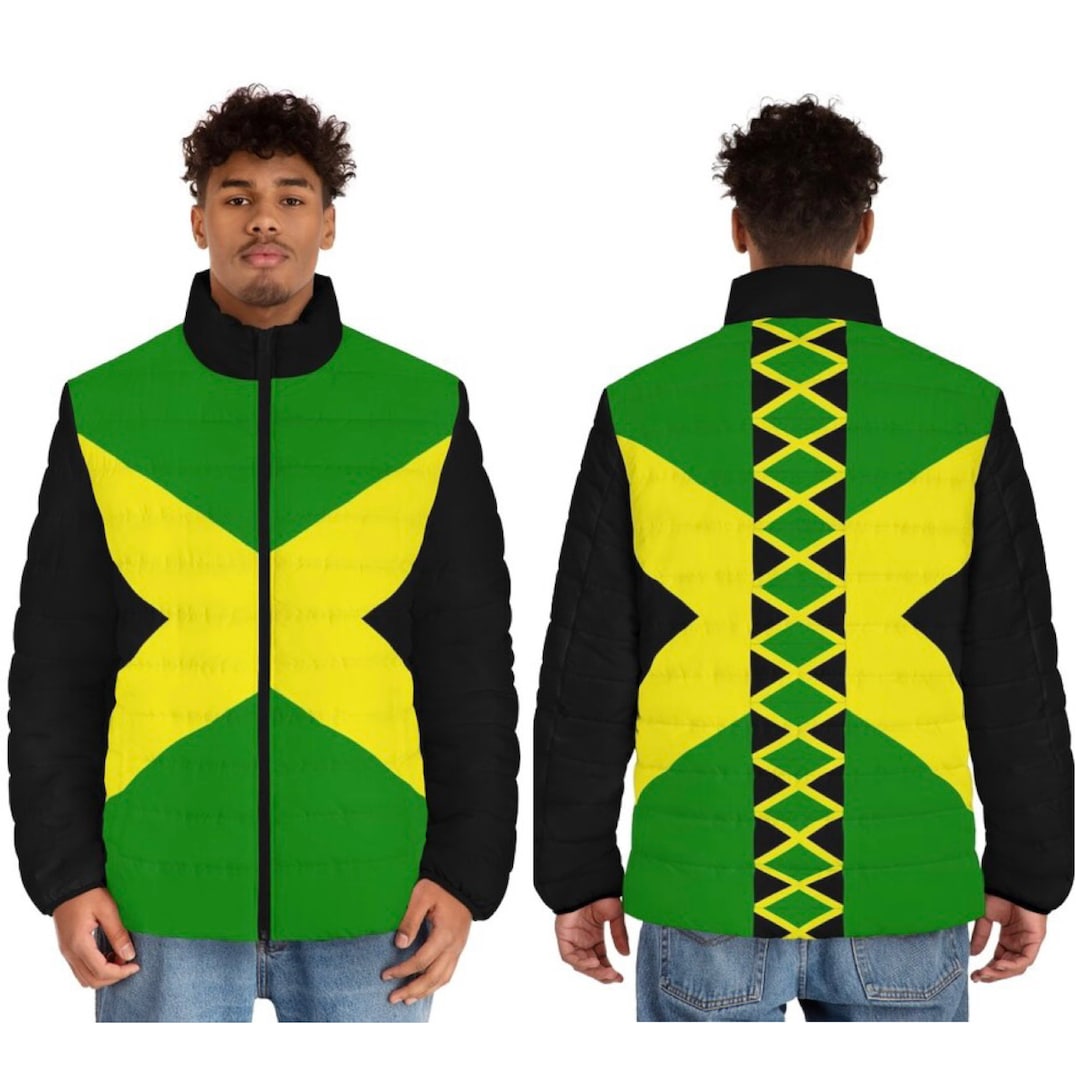 Jamaican Flag Unisex Puffer Jacket - Afro Caribbean - Black Owned ...