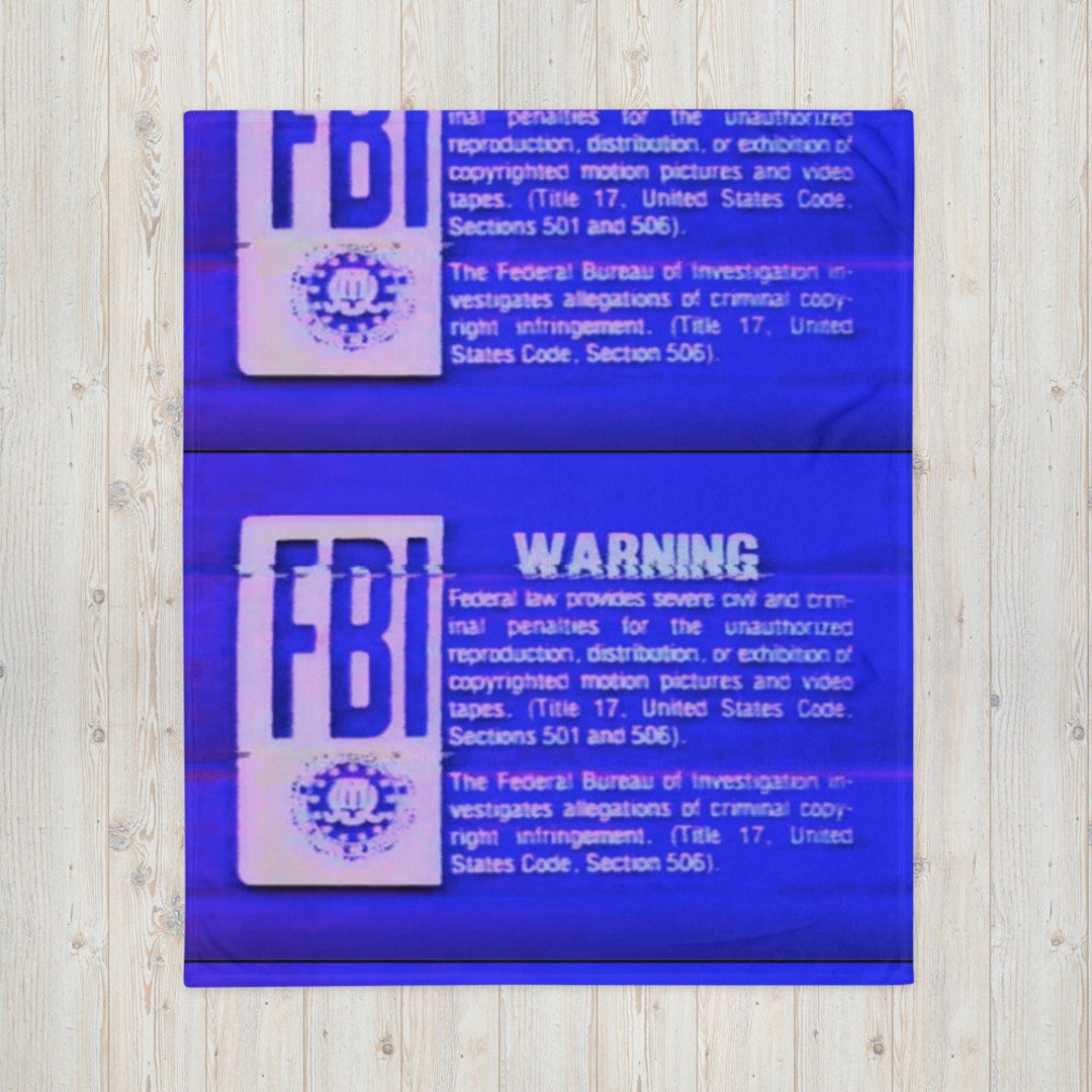 Buy Classic VHS FBI Warning Throw Blanket Online in India - Etsy