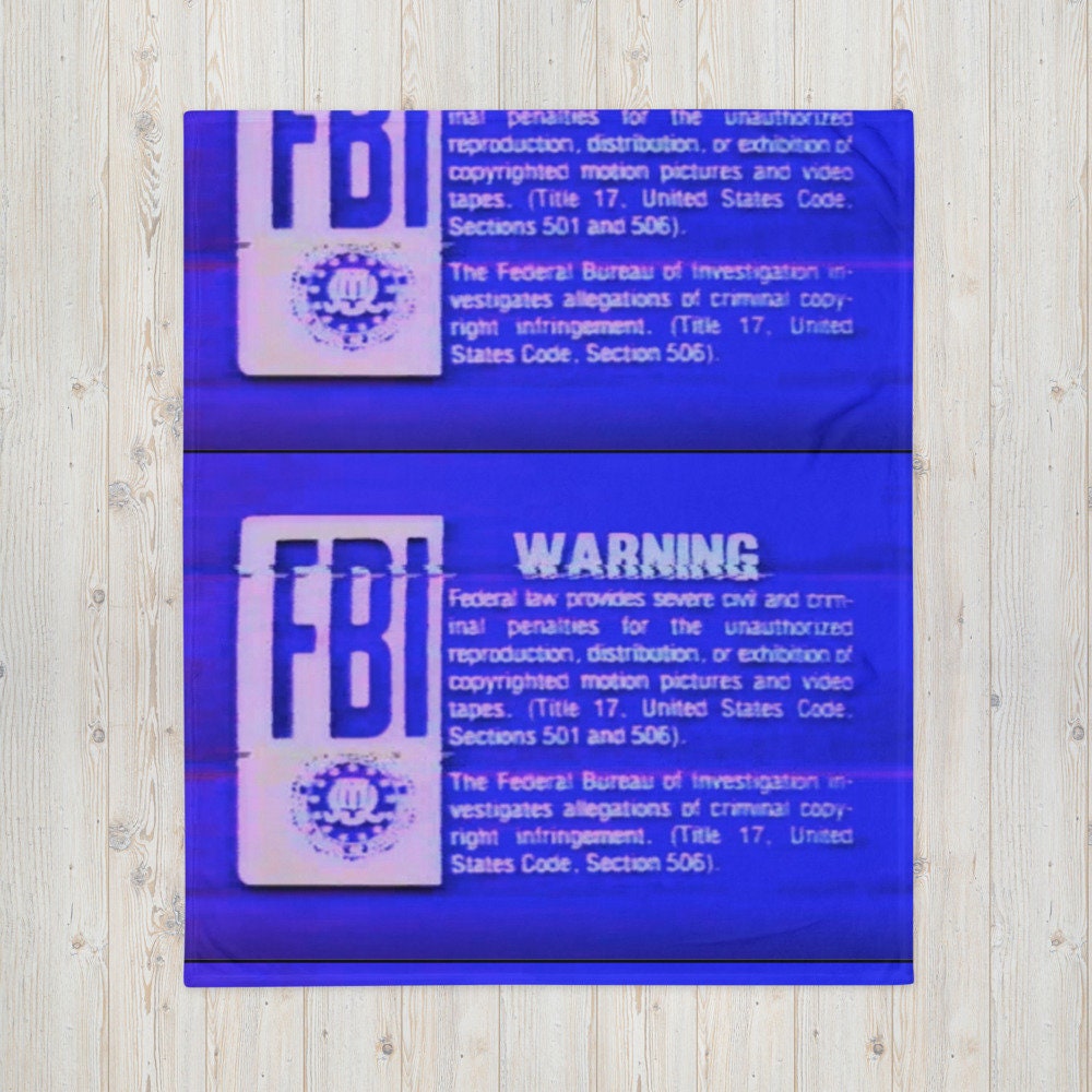 Classic VHS FBI Warning Throw Blanket - Etsy UK