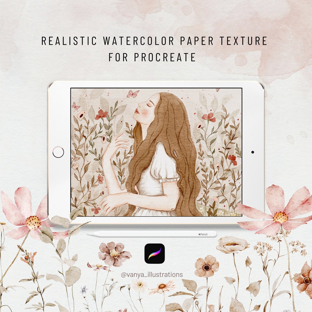 Realistic Watercolor Paper Texture for Procreate, Watercolor Procreate ...