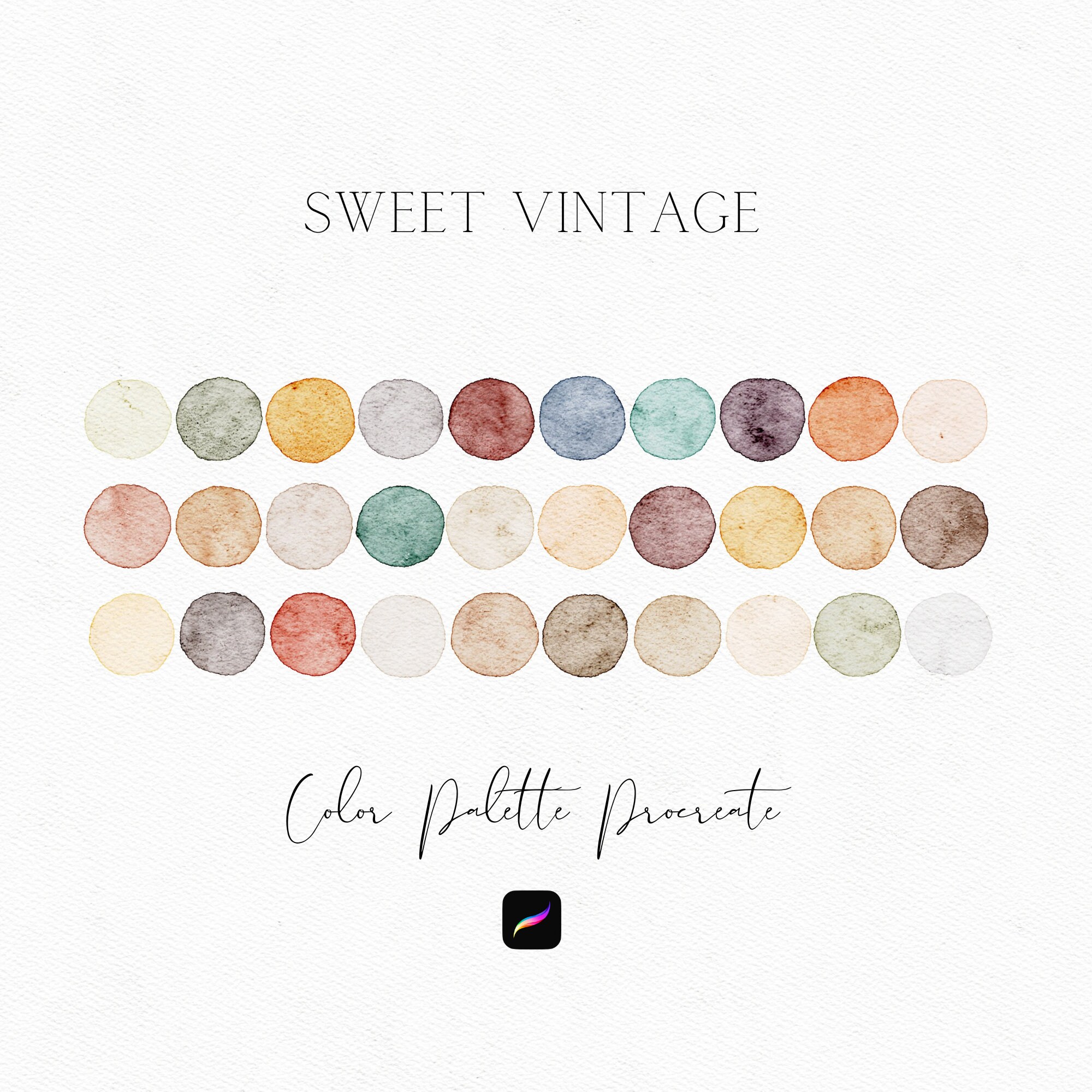 Sweet Vintage Procreate Color Palette Procreate Swatches - Etsy