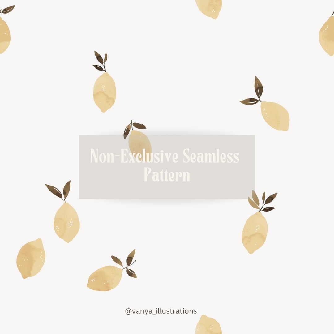 Non-exclusive Seamless Pattern Lemons, Design, Fabric Pattern, Boho ...
