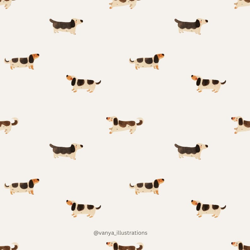 Non-exclusive Seamless Pattern Cute Dogs, Design, Fabric Pattern, Boho ...
