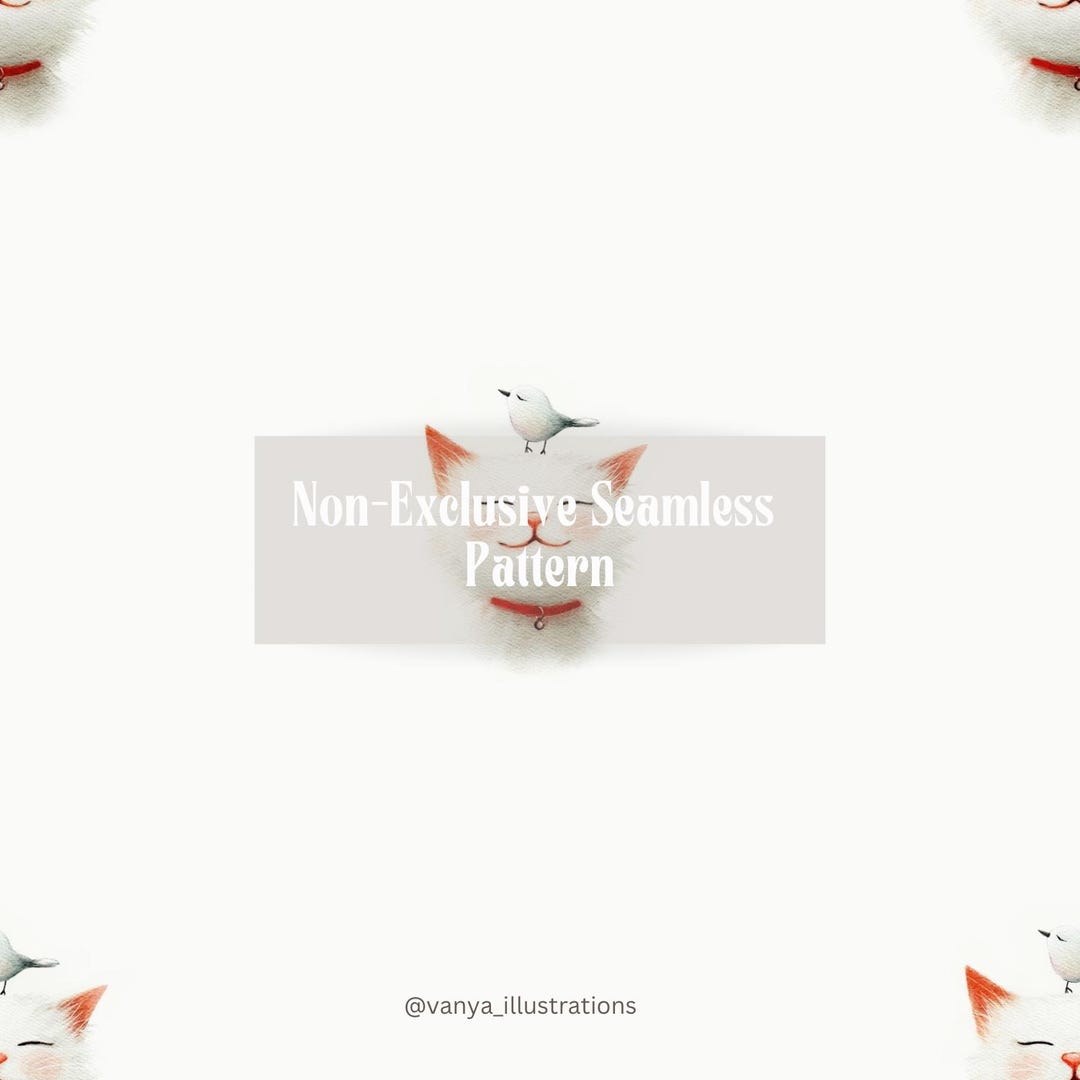 Non-exclusive Seamless Pattern Cute Cat, Design, Fabric Pattern, Cute ...