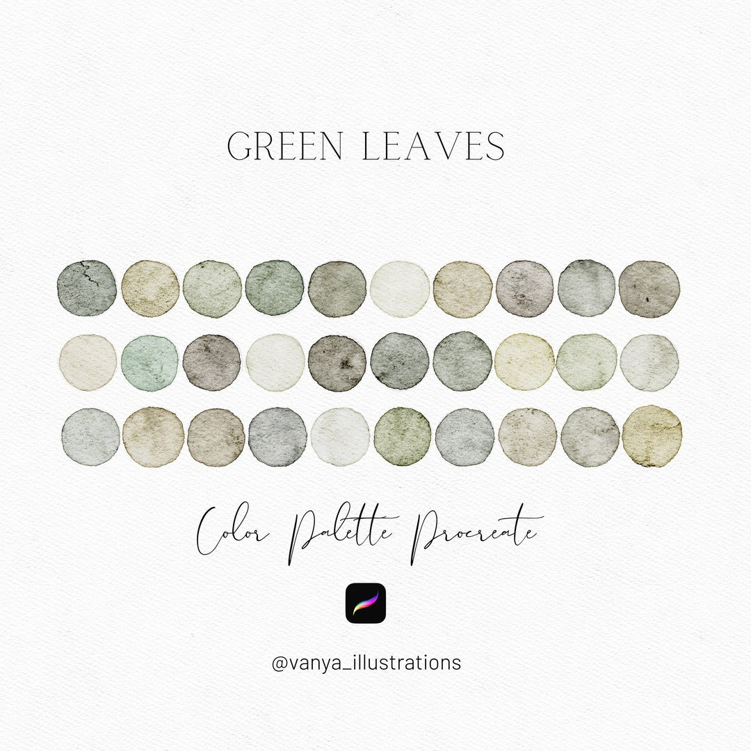 Green Leaves Procreate Color Palette Procreate Swatches Color Swatches Procreate Digital