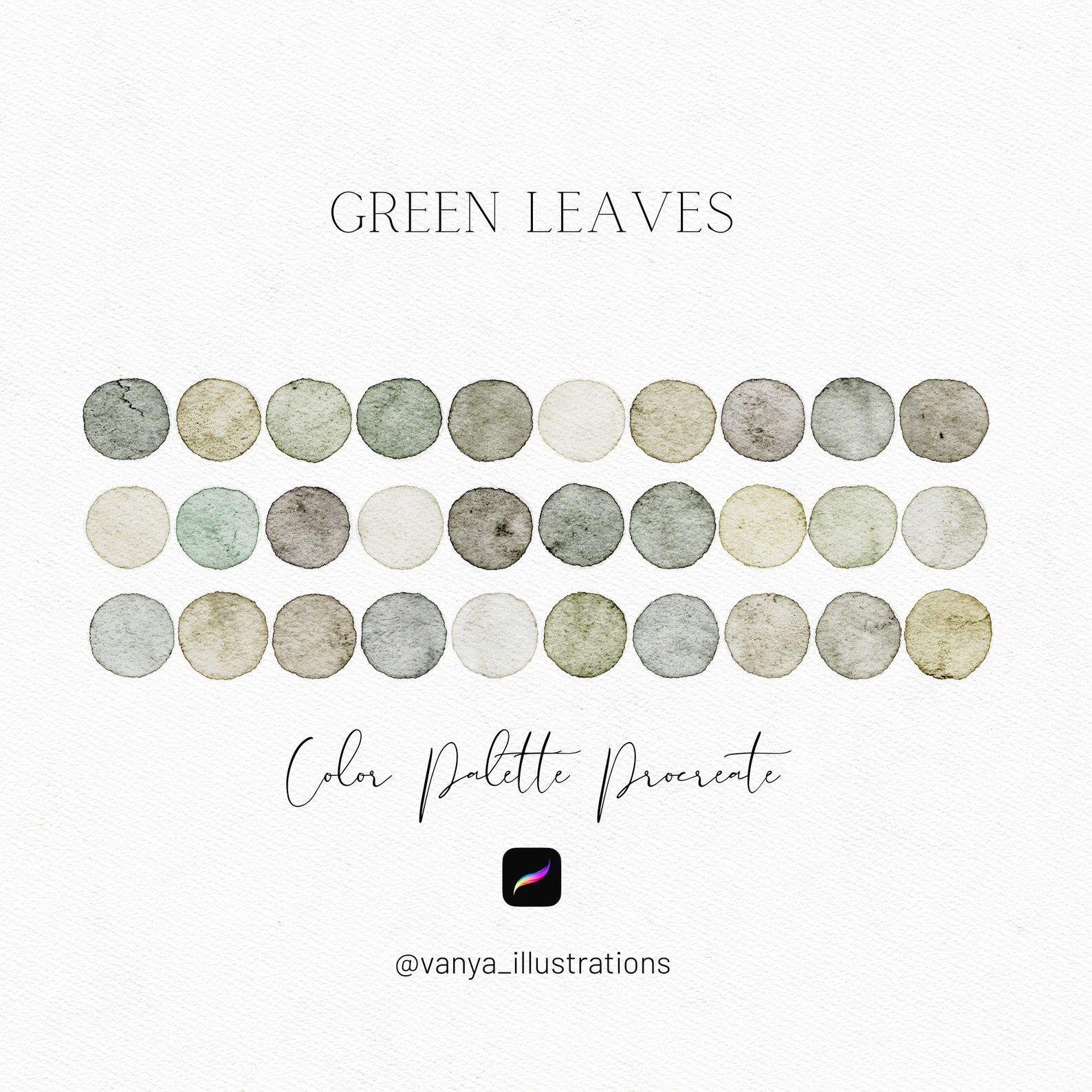 Green Leaves Procreate Color Palette Procreate Swatches - Etsy.de