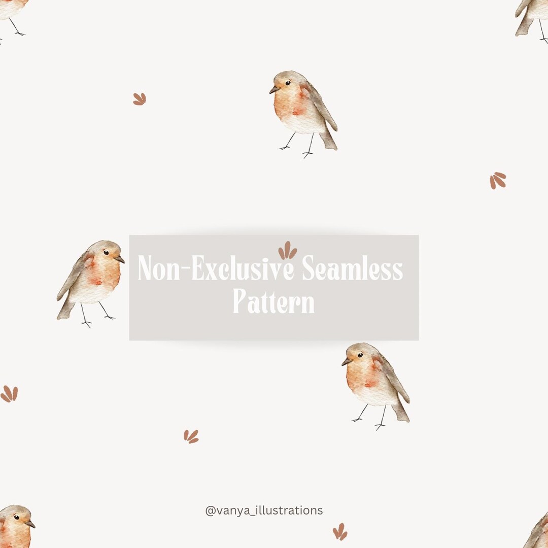 Non-exclusive Seamless Pattern Robin 01, Design, Fabric Pattern, Cute ...