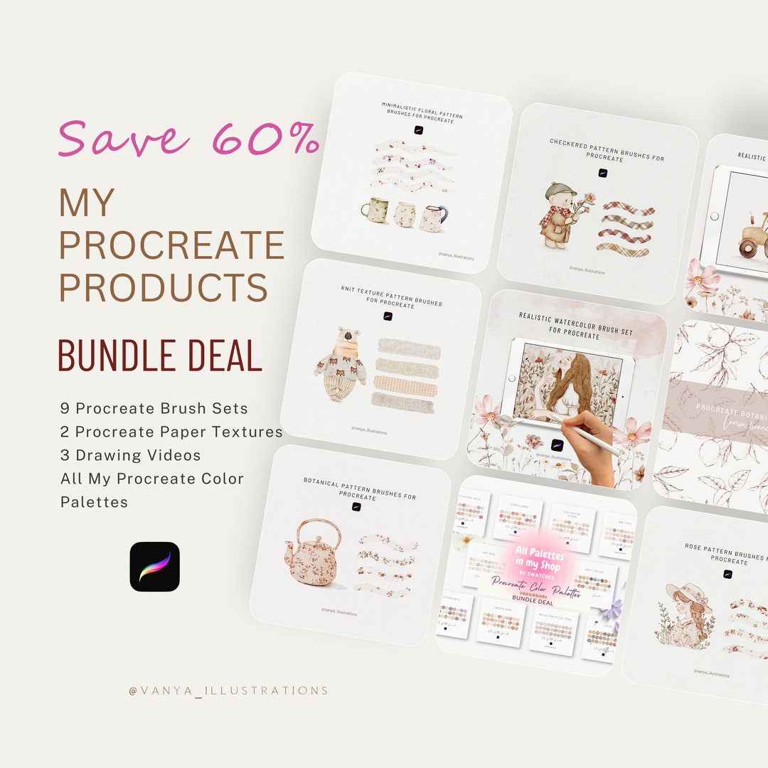 SAVE 60% All My Procreate Products Bundle Deal, Procreate Bundle ...