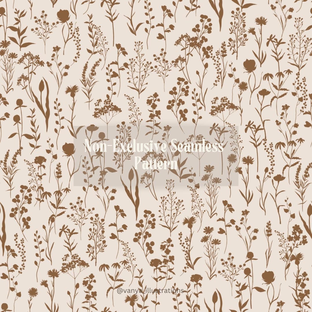 Non-exclusive Seamless Pattern Wildflowers 03, Pattern Design, Seamless ...
