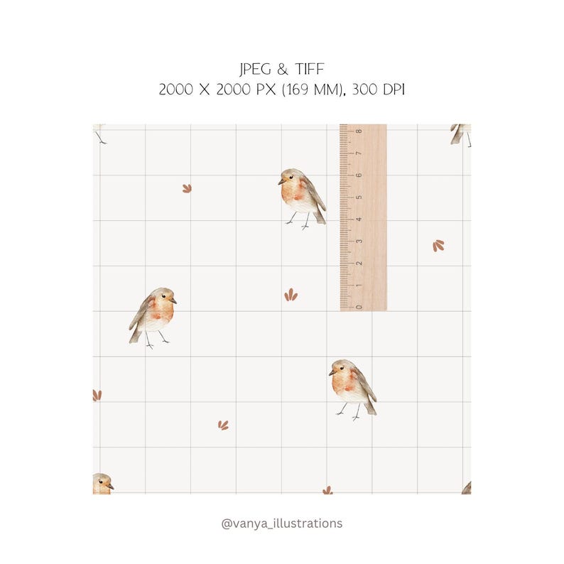 Non-exclusive Seamless Pattern Robin 01, Design, Fabric Pattern, Cute ...