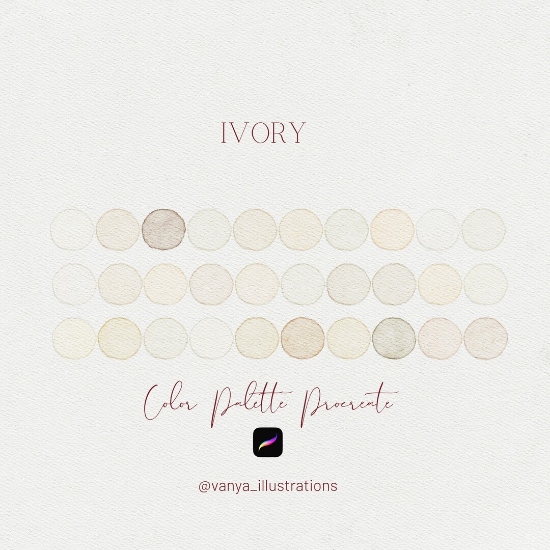Ivory, Procreate Color Palette, Procreate Swatches, Color Swatches ...