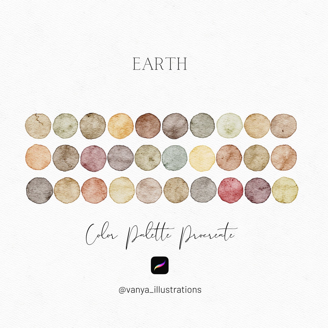 Earth Colors, Earth Tones, Procreate Color Palette, Procreate Swatches ...
