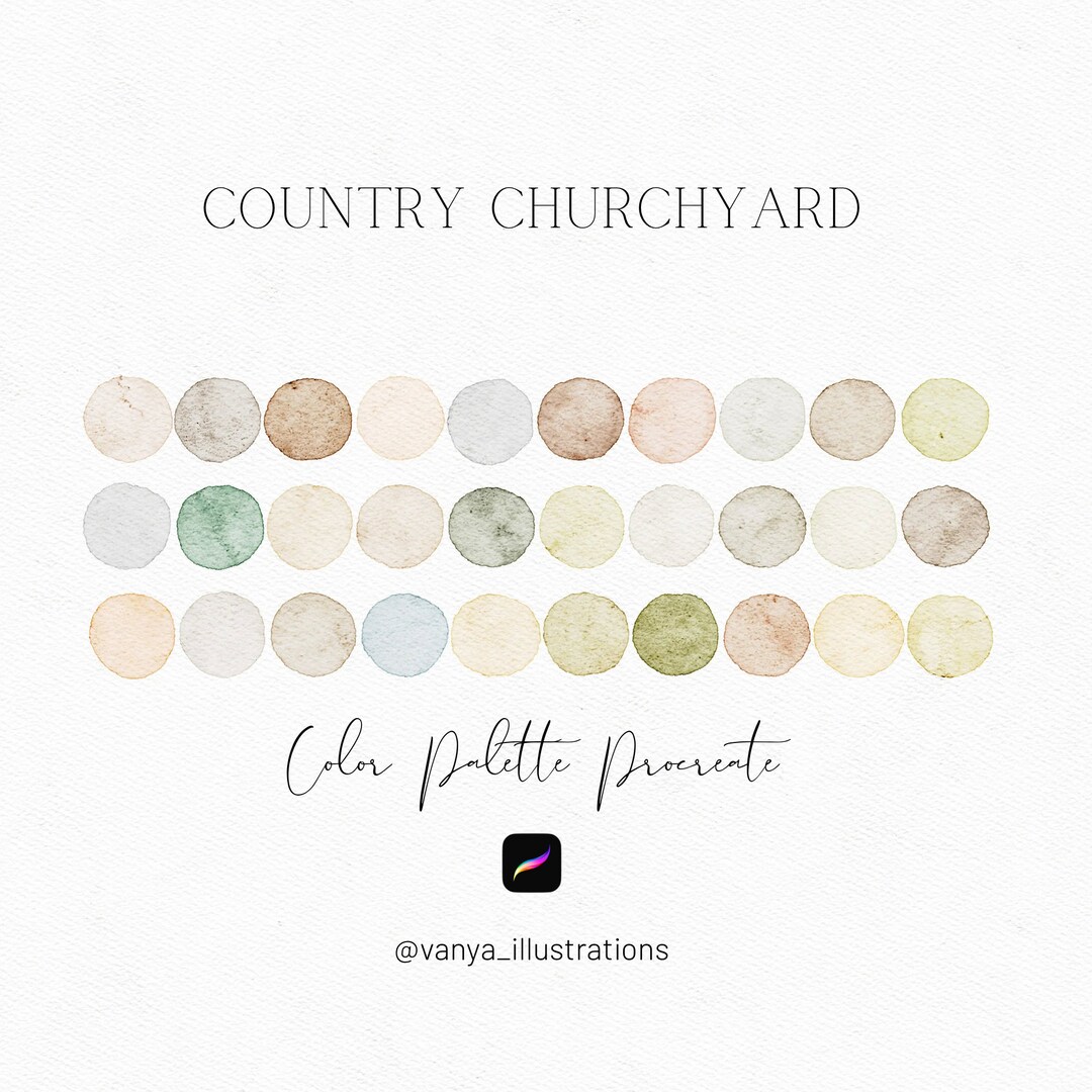 Country Churchyard, Procreate Color Palette, Procreate Swatches, Color ...
