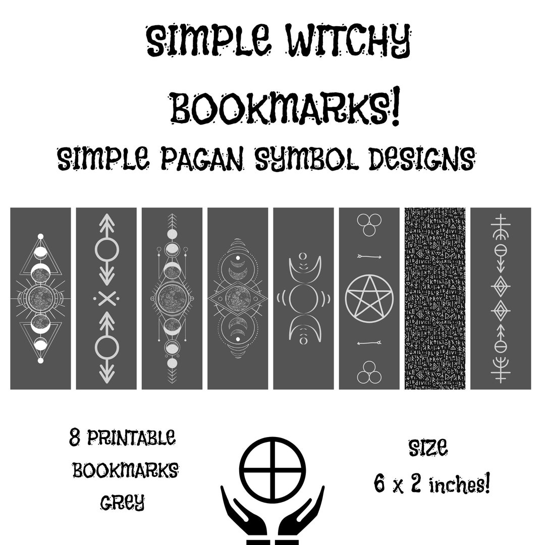 Simple Witchy Bookmarks / Printable Bookmarks / Pagan Symbolism / Super ...