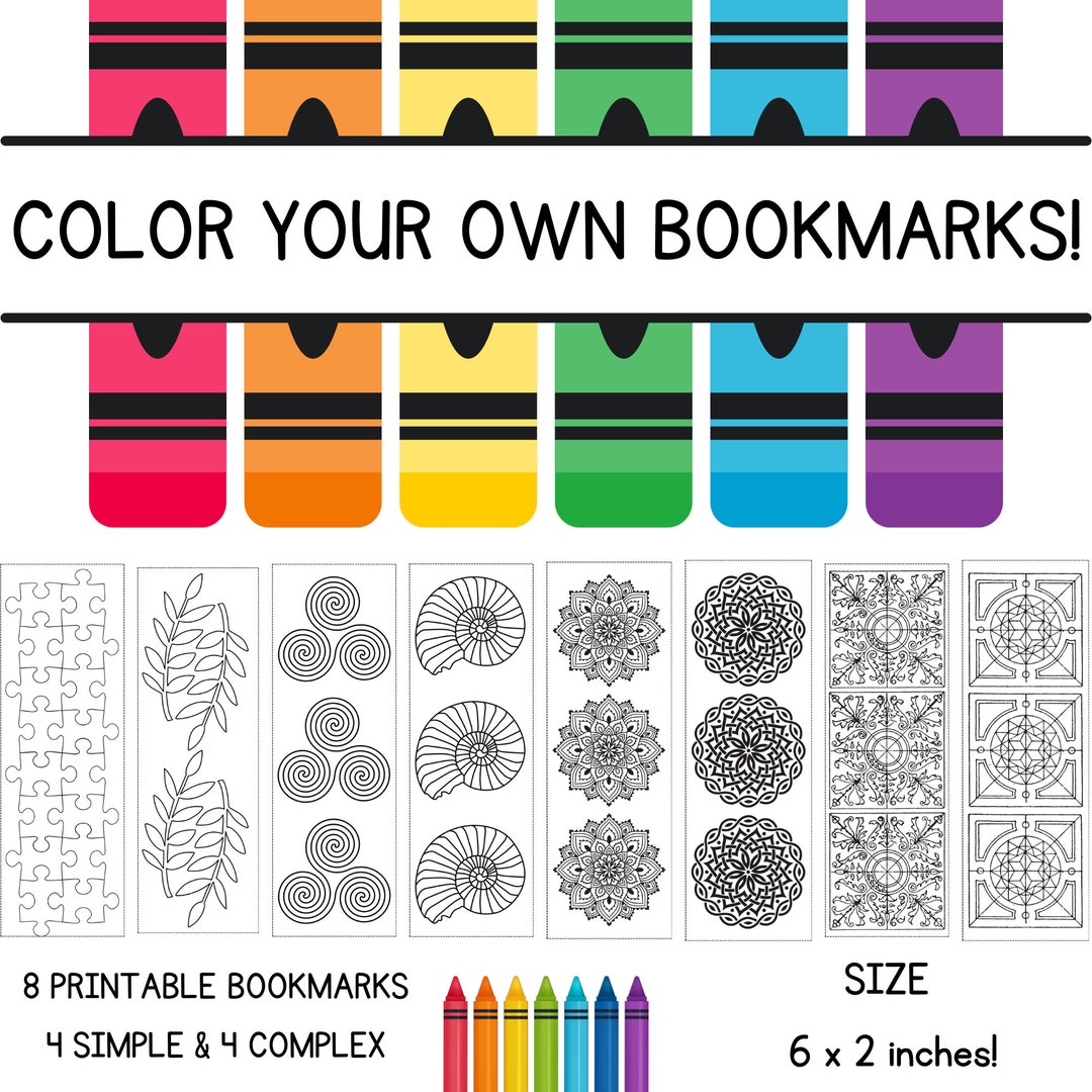 Color Your Own Bookmarks / Printable Bookmarks / Printable - Etsy