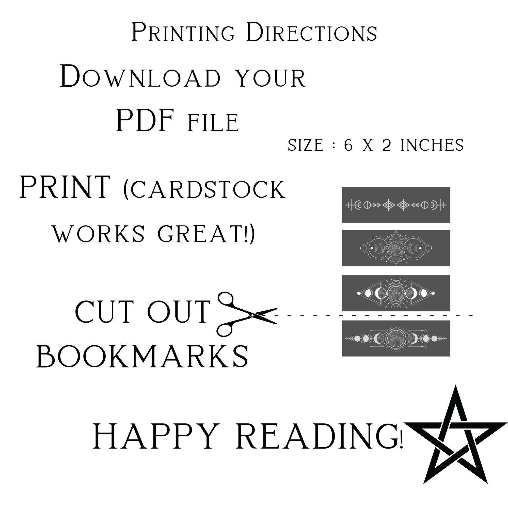 Simple Witchy Bookmarks / Printable Bookmarks / Pagan Symbolism / Super ...