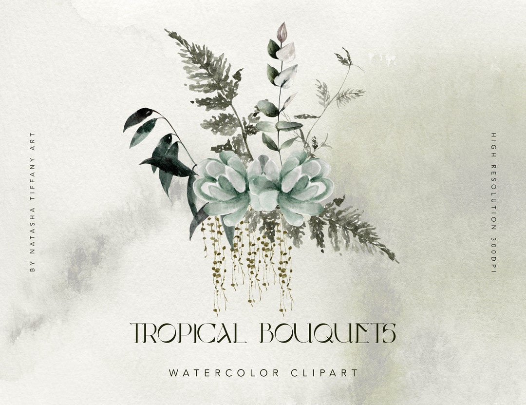 Watercolor Floral Clipart, Watercolor Eucalyptus Bouquet,watercolor ...