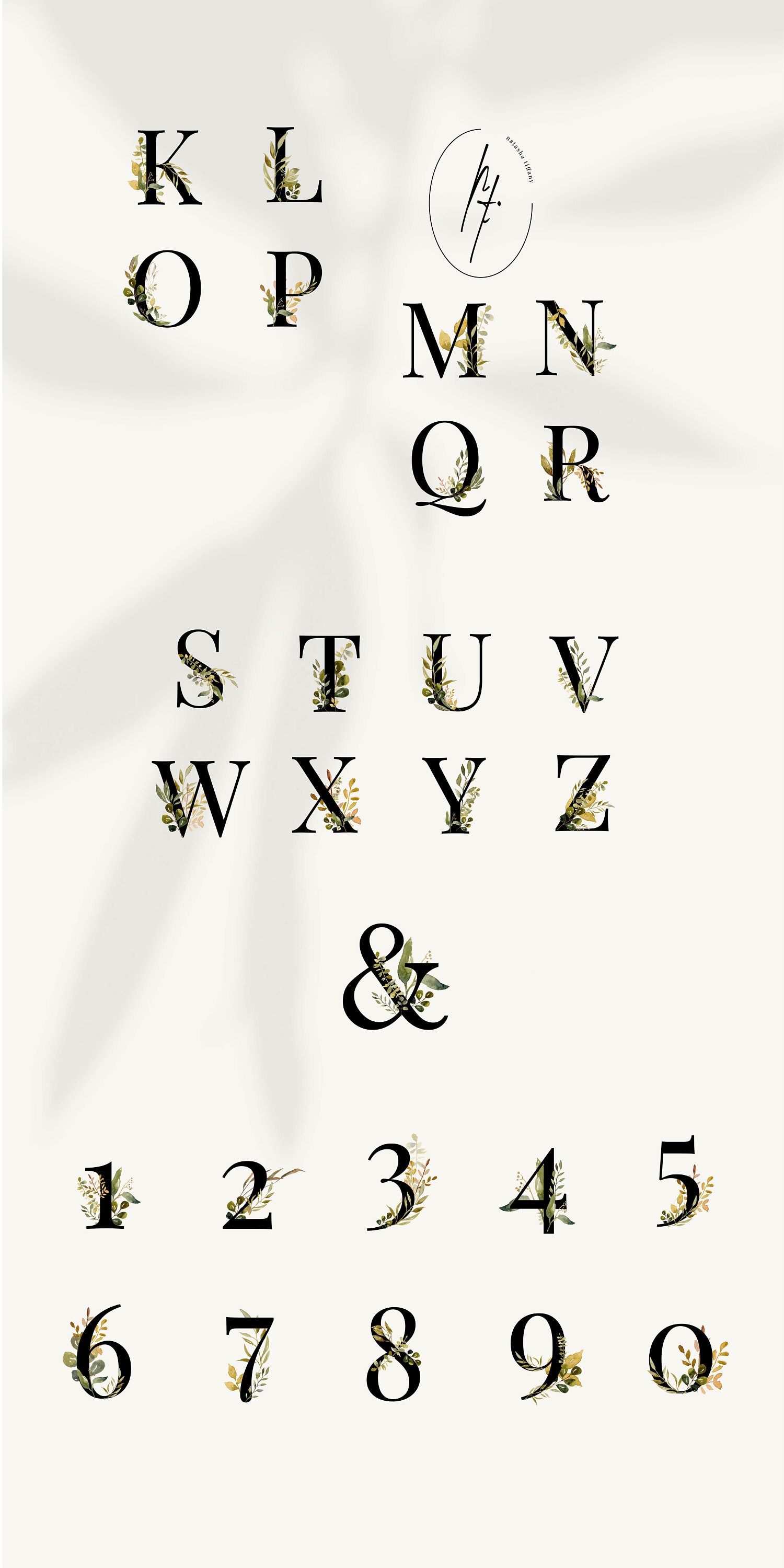 Floral Alphabet Botanical PNG Alphabet Stickers Floral - Etsy